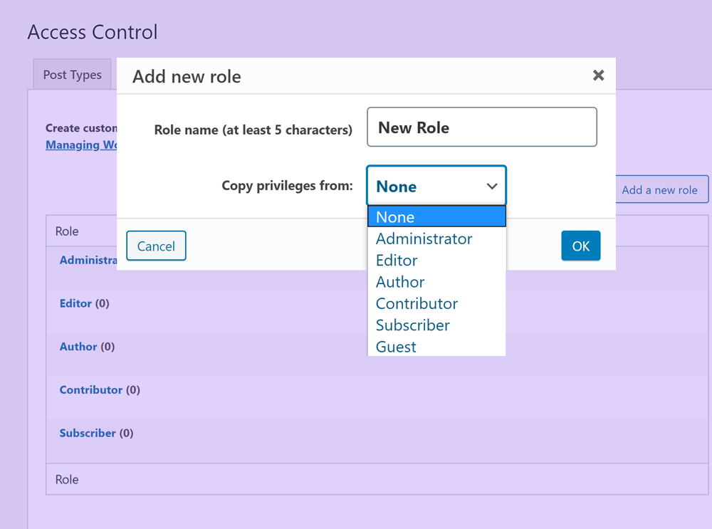 Access - Role Management and Access Control for WordPress